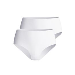 Calida Damen Slip "Slip Sleek Skin Midi Slip 2P 2er Pack", Gr. 44, wei&szlig;, Obermaterial: 87% Polyamid PA. 13% Elasthan EL., Unterhosen