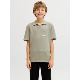 Jack & Jones Kinder Polokragenpullover "JORNORREBRO LIGHT KNIT SS POLO JNR"seagrass, Gr. 128, JACK & JONES JUNIOR, unifarben, Strick, Obermaterial: 100%