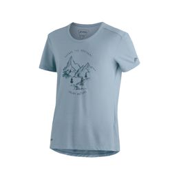 Maier Sports Herren T-Shirt "Tamarack M", blau, Gr. 60, 60% Baumwolle, 40% Polyester, Shirts, Herren Funktionsshirt, Freizeitshirt mit Aufdruck,