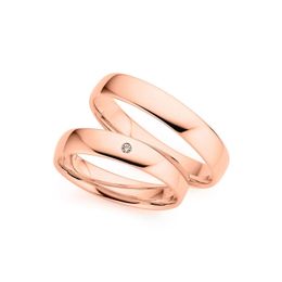 Phoenix PH&Ouml;NIX Damen Trauring "Schmuck Geschenk Gold 333 Trauring Ehering LIEBE versch. Varianten", 64, 0,01 SI = kleine Einschl&uuml;sse mit Brillant, Ros&eacute;gold
