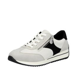 Rieker Damen Sneaker, Gr. 39wei&szlig; kombiniert, Lederimitat, kontrastfarbene Details, Basic, Schuhe, Schn&uuml;rschuh, Halbschuh, Freizeitsneaker mit