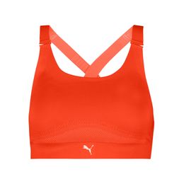 Puma Damen Bustier "Puma WOMEN 3D KNIT SPORT TOP"flame rot, Gr. M, Single Jersey, Obermaterial: 56% Polyester, 34% Polyamid, 10% Elasthan, BHs,