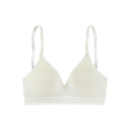 Lascana Damen Bralette-BH "Freya", Gr. 80, wei&szlig;, Spitze, Obermaterial: 36% Polyamid, 29% Polyester, 27% Baumwolle, 8% Elasthan, BHs, ohne B&uuml;gel mit