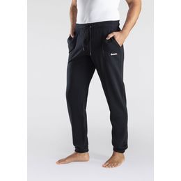 Herren Sweathose, BENCH. LOUNGEWEAR, Gr. 52, schwarz, angeraute Sweatware, Obermaterial: 60% Baumwolle, 40% Polyester, unifarben, Basic, Hosen, mit