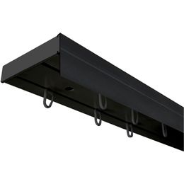 Gardinenschiene SN DECO GROUP, L:480cm T:7,7cm, schwarz, Kunststoff, Gardinenstangen, "Vorhangschiene SH (1) mit Blende 5 cm"