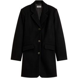 bonprix Damen Kurzmantel "Blazermantel", schwarz, festlich, Gr. 38, unifarben, Web, Obermaterial: 88% Polyester, 10% Viskose, 2% Elasthan. Futter: