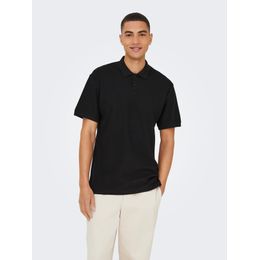 Only & Sons ONLY & SONS Herren Poloshirt "ONSBEN REG SS POLO SHIRT NOOS"schwarz, Gr. XL, unifarben, Jersey, Obermaterial: 100% Baumwolle, Shirts, Baumwolle,