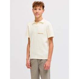 Jack & Jones Kinder Polokragenpullover "JORNORREBRO LIGHT KNIT SS POLO JNR"sea salt, Gr. 176, JACK & JONES JUNIOR, unifarben, Strick, Obermaterial: 100%