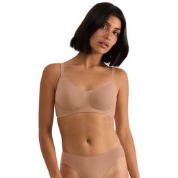 Sloggi Damen Soft-BH "ZERO Feel Pure", Gr. Snostalgic braun, Single Jersey, Obermaterial: 54% Modal, 24% Polyamid, 22% Elasthan, BHs, mit