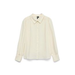 V&eacute;ro Moda VERO MODA Damen Hemdbluse "VMMILLIE LS SHIRT WVN GA"birch stripes:schwarz, Gr. S, gestreift, Obermaterial: 80% Viskose, 20% Nylon, Blusen, mit