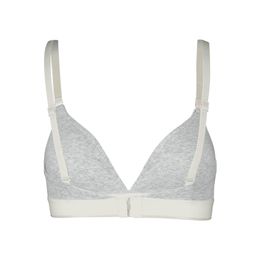 Puma Damen Bralette "Puma WOMEN COTTON TRIANGLE BRALETTE 1P", Gr. L, grau, Jersey, Obermaterial: 88% Baumwolle, 12% Elasthan, BHs, herausnehmbare