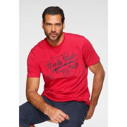 MAN'S WORLD MAN'S WORLD Herren T-Shirt, rot, Gr. L, bedruckt, Single Jersey, Obermaterial: 100% Baumwolle, Shirts, Kurzarm, bedruckt, Rundhalsausschnitt, aus