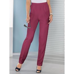 Classic Basics Damen Dehnbund-Hose, rot, Gr. 44, unifarben, 100% Polyester, Hosen