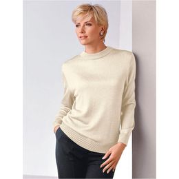 CLASSIC Damen Stehkragenpullover "Pullover", beige, Gr. 44, unifarben, 70% Polyacryl, 30% Schurwolle, Pullover