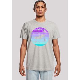 F4NT4STIC Herren T-Shirt "Retro Alien Weltraum Sonnenuntergang", grau, Gr. XS, Obermaterial: 100% Baumwolle, Shirts, Premium Qualit&auml;t