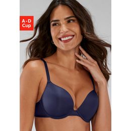 s.Oliver Damen Push-up-BH "Louise", Gr. 70, blau, Microtouch, Obermaterial: 59% Polyamid, 21% Elasthan, 20% Polyester, BHs, mit nahtlos vorgeformten