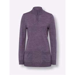 Classic Basics Damen Stehkragenpullover "Pullover", lila, Gr. 50, meliert, unifarben, 100% Polyacryl, Pullover