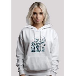 F4NT4STIC Damen Kapuzenpullover "Skelett spielt Gitarre, Musik, Liebe", wei&szlig;, Gr. XXL, Obermaterial: 65% Baumwolle, 35% Polyester, Pullover, Premium