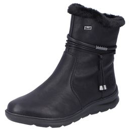Rieker Damen Winterboots, Gr. 36, schwarz, Lederimitat, Textil, Schuhe, mit wasserabweisender RiekerTEX-Membran