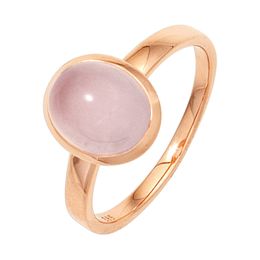 Jobo Damen Goldring, 58, Ros&eacute;gold 585, rosa, Ros&eacute;gold 585, Fingerringe, 585 Ros&eacute;gold mit Rosenquarz