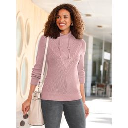 Casual Looks Damen Strickpullover "Pullover", lila, Gr. 40, unifarben, 50% Baumwolle, 50% Polyacryl, Pullover
