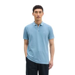Marc O'Polo Poloshirt MARC O'POLO "aus Organic Cotton-Stretch", Herren, Gr. L, blau dawn, Obermaterial: 95% Baumwolle, 5% Elasthan, unifarben, figurbetont, Rippb&uuml;ndchen, Shirts
