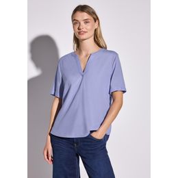 Street One Damen Shirtbluse, lila, Gr. 46, unifarben, Stoff, 100% Viskose, Blusen, aus softer Viskose
