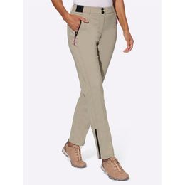 Casual Looks Damen Funktionshose, braun, Gr. 44, unifarben, 95% Polyamid, 5% Elasthan, Hosen