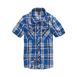 Kurzarmshirt Brandit "Brandit Herren Roadstar Shirt", Jungen, Gr. L, blau, 100% Baumwolle, unifarben, normal, amerikanischer Ausschnitt, Shirts