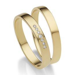 Firetti Damen Trauring "Schmuck Geschenk Gold 375 Hochzeit Ehering "LIEBE"", 69, 0,04 SI = kleine Einschl&uuml;sse mit Brillanten, Gelbgold 375, 3mm,