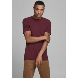 Jack & Jones JACK & JONES Herren Rundhalsshirt "JJEORGANIC BASIC TEE SS O-NECK NOOS", rot, Gr. L, unifarben, Single Jersey, Obermaterial: 100% Baumwolle, Shirts,