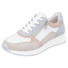 Remonte Damen Keilsneaker, Gr. 38, grau, Leder, Lederimitat, Schuhe, Freizeitschuh, Halbschuh, Schn&uuml;rschuh mit gepolstertem Schaftrand
