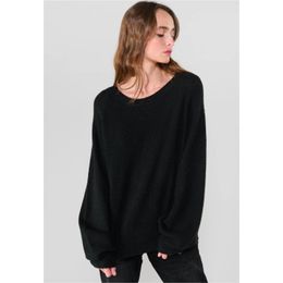 Damen Strickpullover "BOKI", schwarz, Gr. M, Le Temps Des Cerises, unifarben, 100% Polyester, Pullover, mit dekorativer Knopfleiste