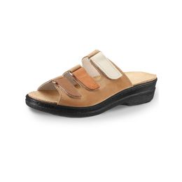 CLASSIC Damen Pantolette, Gr. 40, beige, Veloursleder, Schuhe