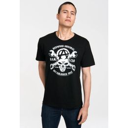 logoshirt Herren T-Shirt "Sons of Anarchy SAMCRO", schwarz, Gr. L, bedruckt, mehrfarbig, 100% Baumwolle, Shirts, mit Sons of Anarchy-Print