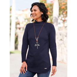 Casual Looks Damen Strickpullover "Pullover", blau, Gr. 44, unifarben, 50% Baumwolle, 50% Polyacryl, Pullover