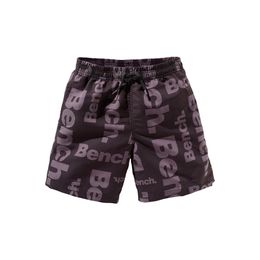 Bench. Kinder Badeshorts, schwarz, Gr. 134, unifarben, Microfaser, Polyester, Badehosen, mit allover Logodruck