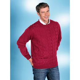 CLASSIC Herren Rundhalspullover "Pullover", rot, Gr. 56, unifarben, 100% Polyacryl, Pullover