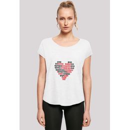 F4NT4STIC Damen T-Shirt "I love you 01001001 Binary Code Herz Valentinstag", wei&szlig;, Gr. S, Obermaterial: 100% Baumwolle, Shirts, Premium Qualit&auml;t