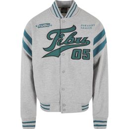 Fubu Herren Collegejacke "Fubu Herren FM223-005-1 Varsity Sweat College Jacket"erdgrau, gr&uuml;n, Gr. M, mehrfarbig, 80% Polyester, 20% Baumwolle, Jacken