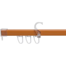 U-Schiene Liedeco, B:1,95cm L:210cm T:1,6cm, braun, Metall, Gardinenstangen, "U-STORELAU01GS"