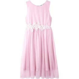 bonprix M&auml;dchen Midikleid, lila, festlich, Gr. 146, unifarben mit Farbeinsatz, Obermaterial: 100% Polyester. Futter: 100% Polyester, Kleider,