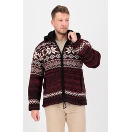 DEPROC Active Herren Strickfleecejacke "LHOTSE MEN", rot, Gr. L, Fleece, Obermaterial: 100% Wolle. Futter: 100% Polyester, Jacken, mit Kapuze und