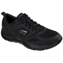Skechers Damen Sneaker "Summits-South Rim", Gr. 41, schwarz, Leder, Textil, Schuhe, Freizeitschuh, Halbschuh, Schn&uuml;rschuh im modernen Materialmix