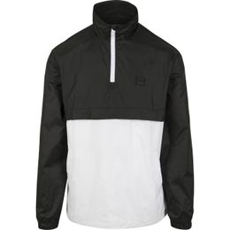Urban Classics Herren Allwetterjacke "Urban Classics Herren Stand Up Collar Pull Over Jacket"schwarz, wei&szlig;, Gr. M, unifarben, 100% Polyamid, Jacken