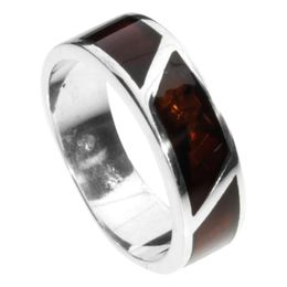 OSTSEE-SCHMUCK Damen Fingerring "- Byrte - Silber 925/000 - Bernstein", 52, silber, Fingerringe