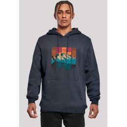 F4NT4STIC Herren Kapuzenpullover "Berg Sonnenuntergang Retro", blau, Gr. S, Obermaterial: 65% Baumwolle, 35% Polyester, Pullover, Premium Qualit&auml;t