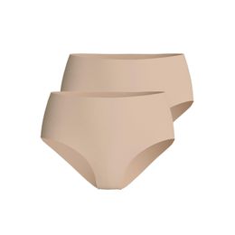 Calida Damen Slip "Slip Sleek Skin Midi Slip 2P 2er Pack", Gr. 44, beige, Obermaterial: 87% Polyamid PA. 13% Elasthan EL., Unterhosen