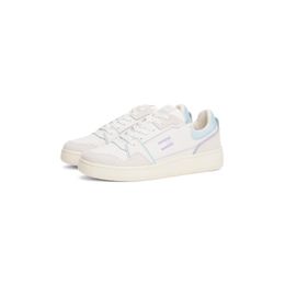 Tommy Jeans Damen Keilsneaker "TJW RETRO BASKET SNEAKER", Gr. 38, blau, Leder, Lederimitat, Schuhe, Schn&uuml;rschuh, Halbschuh, Freizeitschuh mit