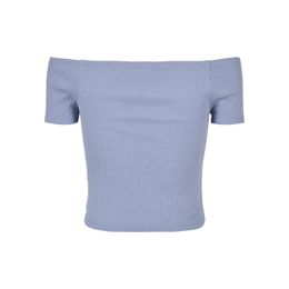 Urban Classics Damen T-Shirt "Urban Classics Damen Ladies Off Shoulder Rib Tee"violablau, Gr. XXL, unifarben, 97% Baumwolle, 3% Elasthan, Shirts